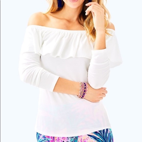Lilly Pulitzer | Tops | Lilly Pulitzer Long Sleeve Ruffle Top White ...